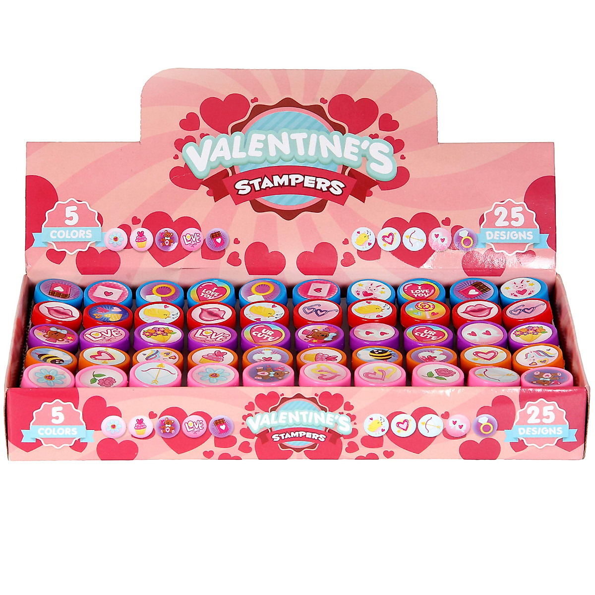 JOYIN 50 Pcs Valentines Day Arts & Crafts Stamper for Kids, Stamps for Valentine’s Day Classroom Exchanging Gifts, Novelty Party Favor, Classroom Holiday Reward Prizes