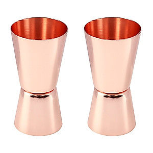 HEVSTIL Double Jigger,Rose Gold Stainless Steel Cocktail Measure Bar Alcohol Measuring Tools for Bartending Cocktails,0.5 Oz & 1 Oz Jigger