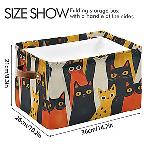 SDMKA Cartoon Cats Pattern Storage Baskets Foldable Fabric Baskets Large Storage Bins for Organizing Shelves Closet Home, Decorate Your Rooms