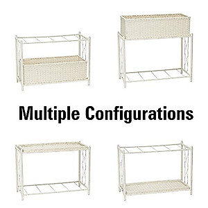 Household Essentials ML-5017 Indoor Outdoor Resin Wicker Planter Stand, 2 Piece