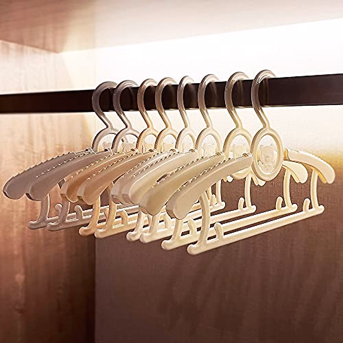 Baby Clothes Hangers, Adjustable Clothes Hangers for Infant and Baby- 10packs,, White