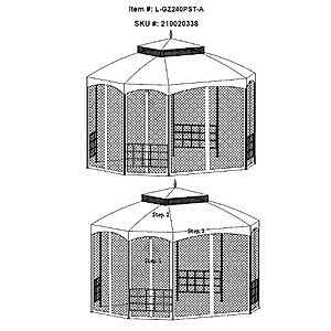 Garden Winds Sienna Octagon Gazebo Replacement Canopy Top Cover