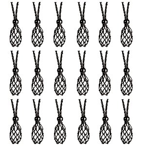 VNVETYTO 18 PCS Crystal Cage Necklace Holder Necklace Cord Empty Stone Holder Replacement Hand-Woven Necklace Cord with Adjustable Length (Black)