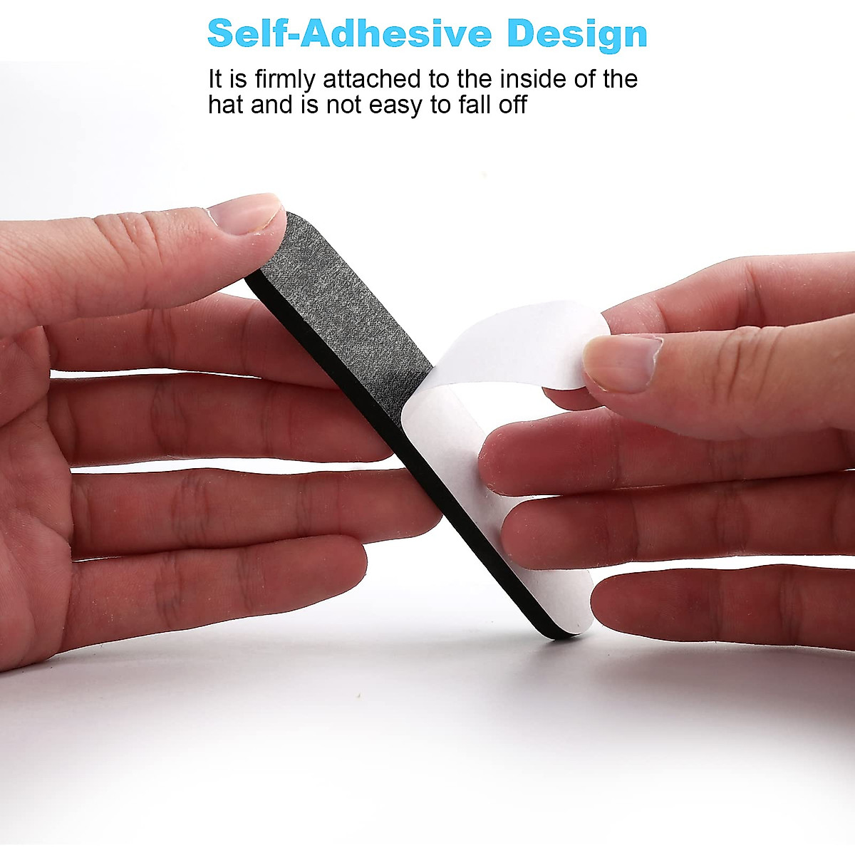 PHSZZ 42 PCS Hat Size Reducer, Foam Hat Sizing Tape, Filler Sizer Reducer Insert Adhesive for Hats Cap Sweatband, 3 sizes (3mm 4mm 5mm Black and White)