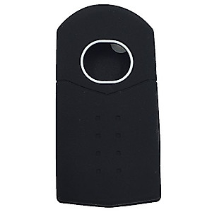 Ezzy Auto Black and Rose 4 Buttons Silicone Rubber Key Fob Case Key Covers Key Jacket Skin Protector fit for Mazda 3 5 6 Mazda CX-7