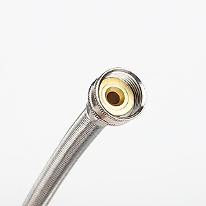 Goseoil Steam Dryer Hose Kit 6 Feet Braided Stainless Steel Hoses With 90 Degree Elbow, 3/4 Inch Fht Fill Hose Steam Dryer Installation Kit