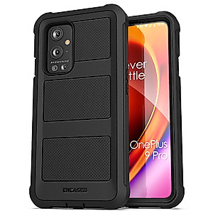 Encased Falcon Armor Designed for OnePlus 9 Case with Built-in Screen Protector and Belt Clip Holster (OnePlus 9 Pro)