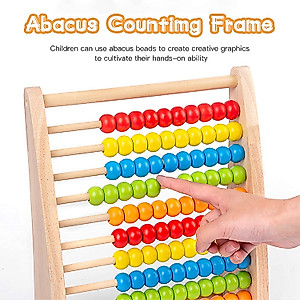 Wondertoys Wooden Abacus Educational Counting Frames Toy 100 Beads Math Tool Baby Abacus for Kids Montessori Gifts Abaco Matematicas para Niños