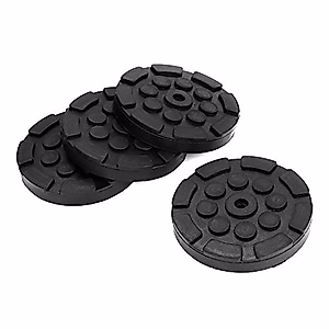 Sluffs Jack Stand Rubber Pads,4 Pcs Car Round Rubber Arm Pads Auto Jacking Lift Weightlifter Accessories Compatible with Truck Hole Dia Universal Black
