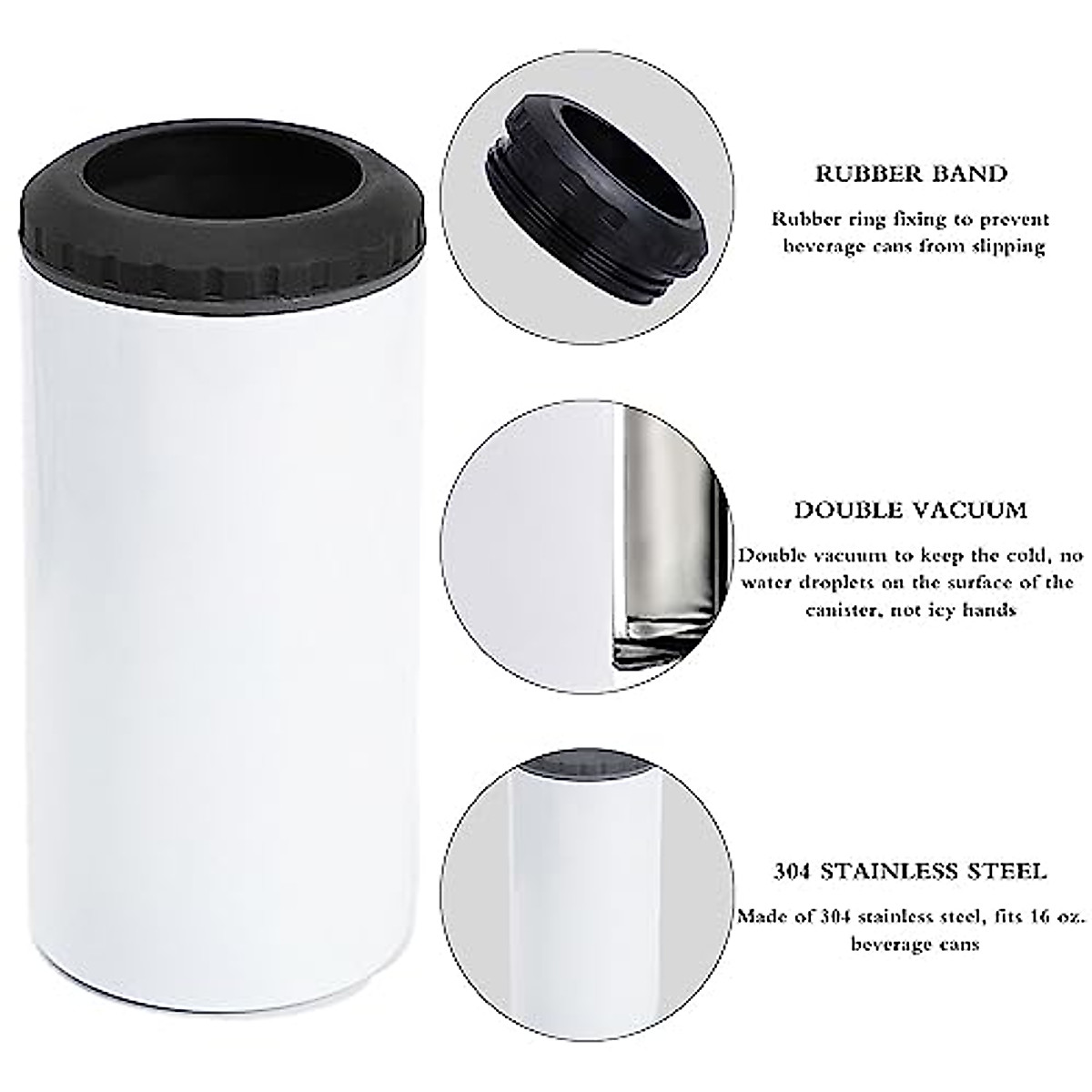 ZREGGUR 25packs 16Oz sublimation Blank tumblers Skinny 4 in 1 Can Cooler with straw and lid Stainless Steel Insulated Can Holder,Can Coozie, Works With Slim Can,Standard Cans,Beer Bottles