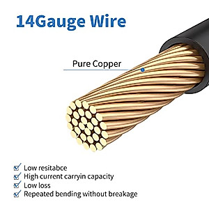 YACSEJAO SAE to DC 8mm Cable 14AWG 1FT DC 8mm Male to SAE Connector Adapter for RV & Solar Generator Portable Solar Panel