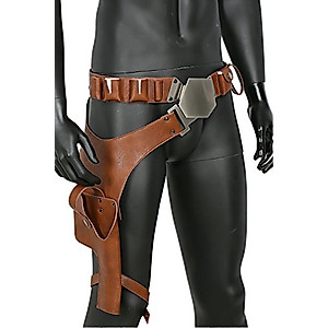 Xcoser Belt Cosplay PU Leather Holster Costume Props Adjustable Costume Accessories (Metal Belt Brown)