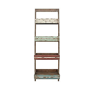 Deco 79 Wood 4 Shelves Shelving Unit, 23" x 18" x 70", Brown