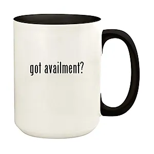 got availment? - 15oz Ceramic Colored Handle and Inside Coffee Mug Cup, Black