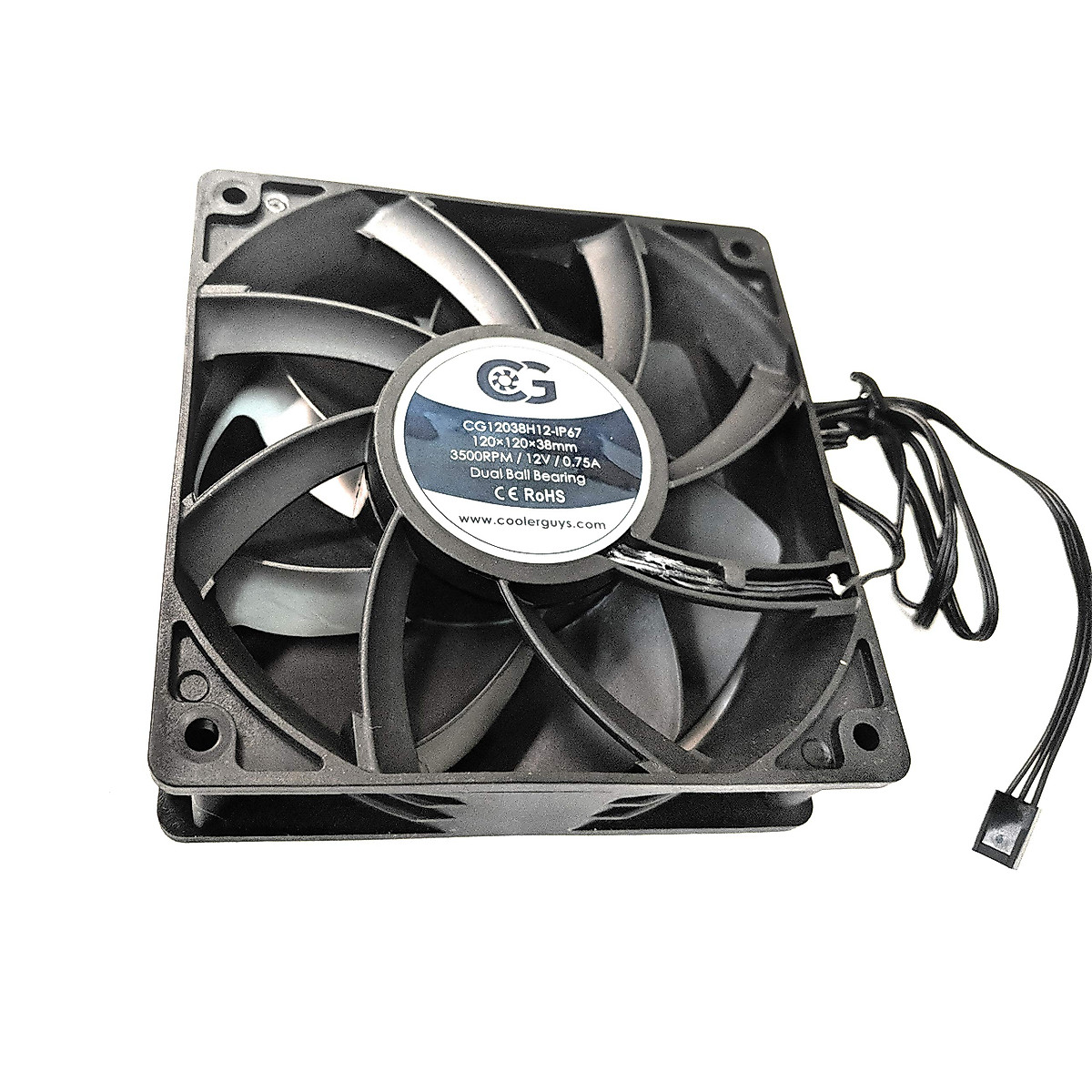 Coolerguys 12vDC Waterproof IP67 Fan (High Speed, 120x38mm)
