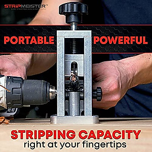 StripMeister Original Drill-Powered Wire Stripper Machine - Manual Wire Stripping Made Easy, Copper Wire Stripper, Drill Wire Stripper, Electric Wire Stripping & Stripping Tool Drill Attachment