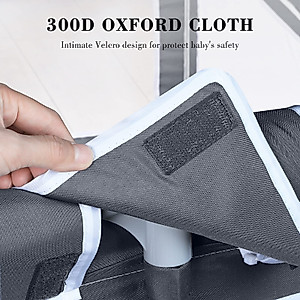 ANGELBLISS Baby Playpen, Extra Large Playard, Indoor & Outdoor Kids Activity Center with Anti-Slip Base, Sturdy Safety Play Yard with Breathable Mesh, Kid's Fence for Toddlers (Dark Grey, 50x50)