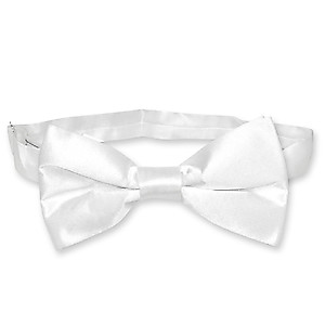 Biagio Men's SILK Dress Vest & Bow Tie Solid WHITE Color BowTie Set sz XL