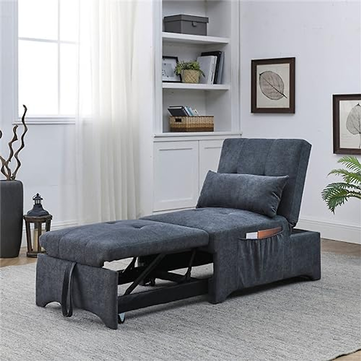 JFUYJK 24.5" W Sleeper Sofa Bed, Convertible Chair 4 in 1 Multifunctional Folding Sleeper Sofa Bed Pull Out