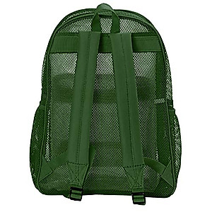 NiceAndGreat Heavy Duty Classic Student Mesh Backpack | Padded Straps | Green
