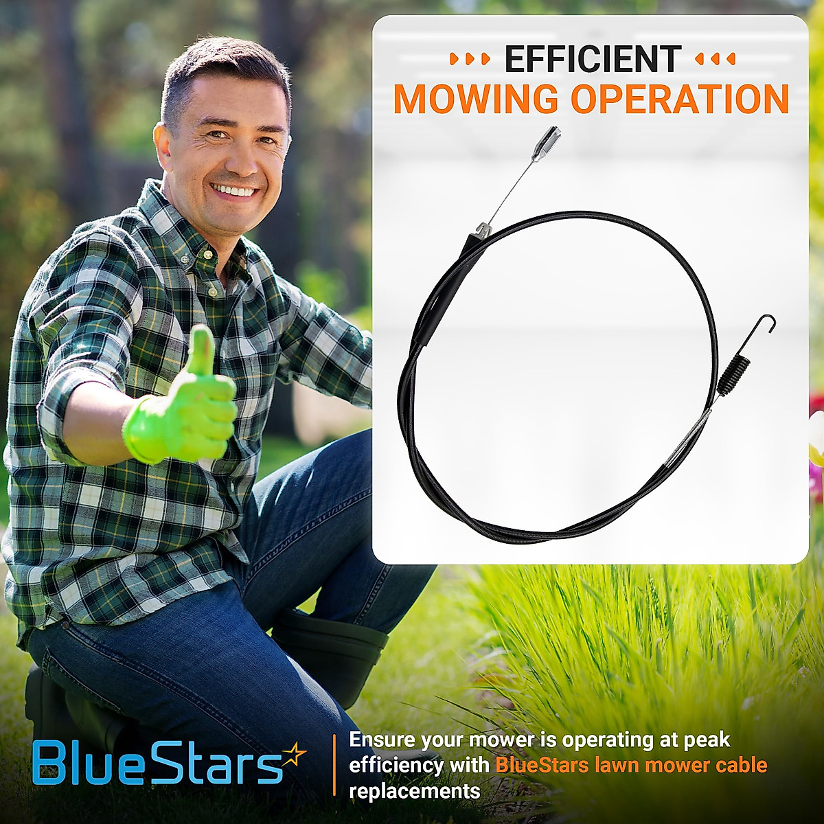 BlueStars 54510-VG4-C01 Clutch Drive Cable - Compatible with Honda Walk-Behind Lawn Mowers HRR216K2 HRR216K3 HRR216K4 HRT216K1 HRT215K2 HRZ216 - Replaces 290-982