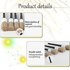 Ajxn 5 Pack Car Detail Brush Set, Different Sizes Fiber Soft Boar Hair Auto Dedust Brush, Car Interior Exterior Non-marking Clean Brush, Suitable for Cars Wheels, Engine Bay, Seats, Air Vents (Black)