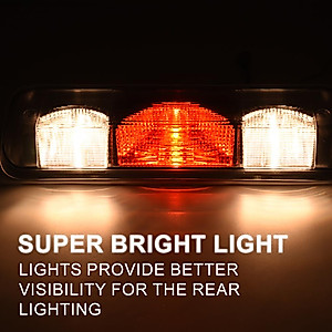 GRAND ORANGE Third Brake Light Compatible with Ford F150 2004 2005 2006 2007 2008 3rd Brake Tail Light Assembly Cargo Light Halogen