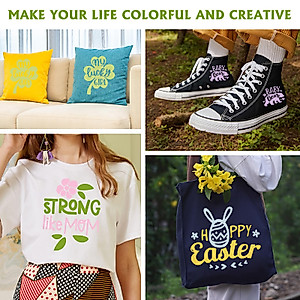 HTV Heat Transfer Vinyl Bundle 12" x 10" - 6 Sheets/Roll, Iron On Transfers for T-Shirts, Easy to Cut & Weed Heat Transfer Vinyl for Custom Shirts, Iron On Vinyl for DIY Crafts, HTV Vinyl Rolls