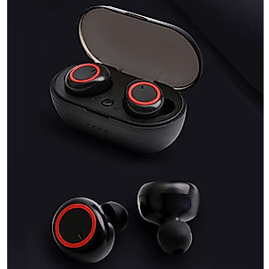 Y50 Bluetooth 5.2 Wireless Earbuds with Wireless Charging Case IPX8 Waterproof Stereo Headphones in Ear Built in Black