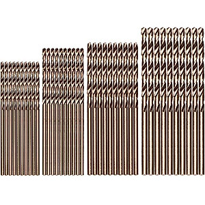 Hymnorq 40PC M35 Cobalt Steel Twist Jobber Small Drill Bits, 4 Sizes 3/64 Inch 1/16 Inch 5/64 Inch and 3/32 Inch, 135 Degree Pilot Split Point, Extremely Heat Resistant, for Stainless Steel