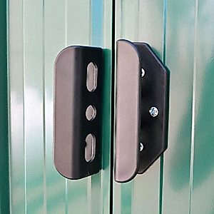 Tidyard Garden Galvanized Steel Shed Green Metal Storage with 2 Vents House Storage Tool Organizer Box Sliding Door 74.8 Inches x48.8 Inches x71.3 Inches