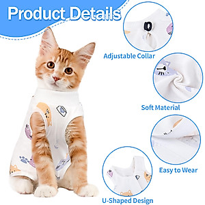 Cat Recovery Suit Female, Breathable Cat Onesie for Cats After Surgery Female for Abdominal Wounds or Skin Diseases, Cat Surgery Recovery Suit Kitten Onesie After Spay Wear Anti Licking