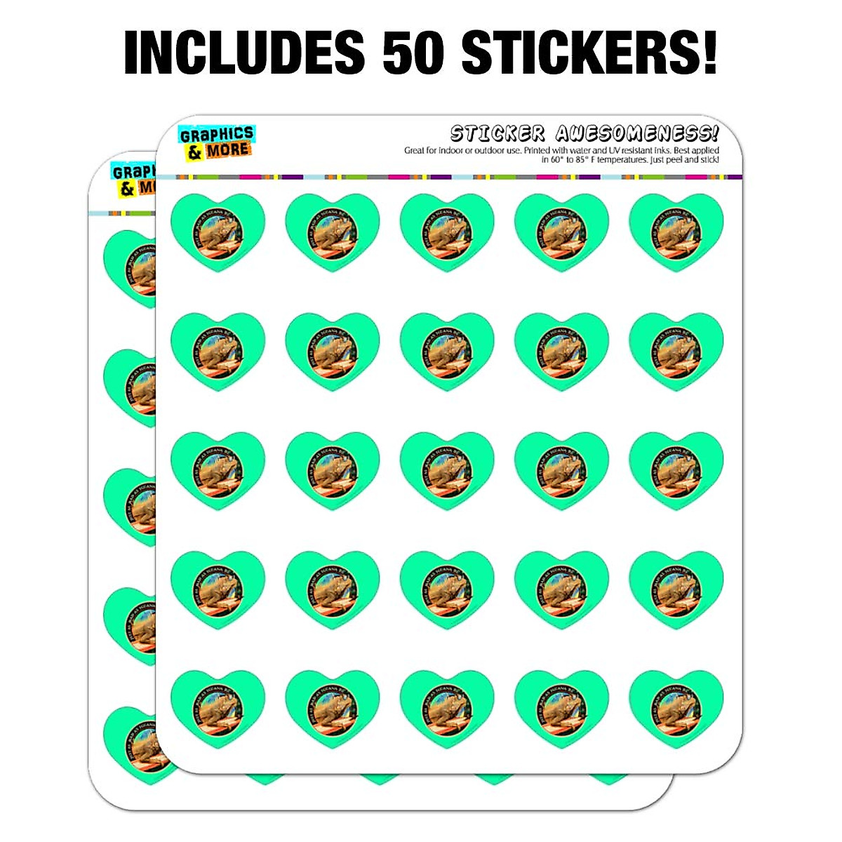 Just as Bad as Iguana Be Tropical Island Beach Surf Heart Shaped Planner Calendar Scrapbook Craft Stickers