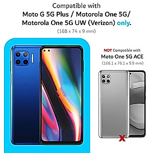 TUDIA DualShield Designed for Motorola One 5G UW Case, [Merge] Shockproof Military Grade Heavy Duty Dual Layer Drop Protection for Moto One 5G Case - Indigo Blue