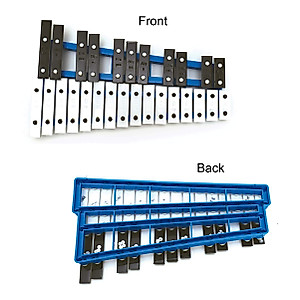 Professional Blue Plastic Soprano Glockenspiel Xylophone with 27 Metal Keys & Notes Engraved into Keys - Includes 2 Plastic Beaters