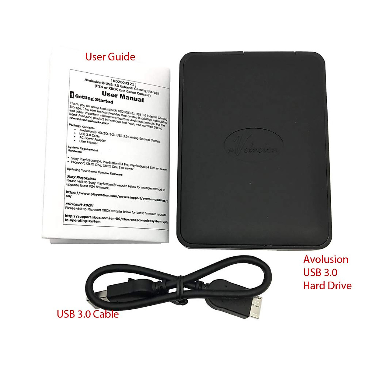 Avolusion 1.5TB USB 3.0 Portable External Gaming Hard Drive (Design for Xbox One, Pre-Formatted)