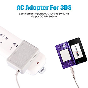 3DS Charger, AC Adapter Charger for Nintendo New 3DS XL/New 3DS/ 3DS XL/ 3DS, Home Travel Charger Wall Plug Power Adapter (100-240 v)