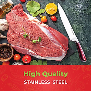 Müller Koch MK-2804 - 8 PCS Knife Set with Acrylic Block Stand (RED)