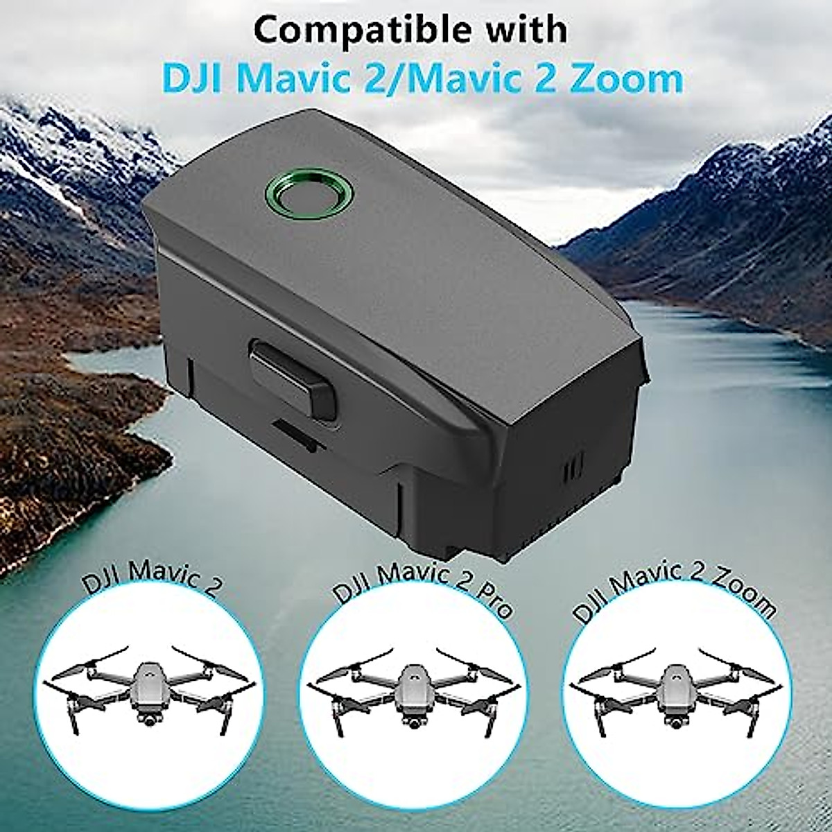 MVMOD Mavic 2 Pro Battery, 3850mAh 15.4V Intelligent Battery for DJI Mavic 2 Zoom/ 2 Pro Drone, 30Mins Max Flight Time