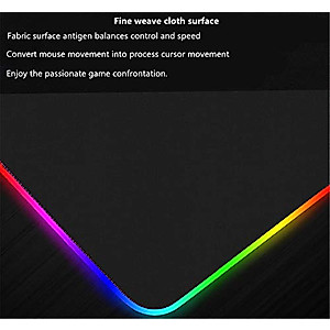 Hexagon Texture Gaming Mouse Pad Gamer Computer RGB Backlit Large XXL for Desk Keyboard Led Mice Mat L(27.5x15.7 Inch)