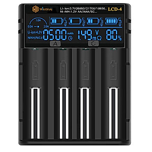 WISSBLUE 18650 Battery Charger, LCD Screen Can Display Capacity, Adjustable 2A 18650 Charger, Suitable for 26650 21700 18350 17500 14500 18650,NiMH NiCd AAA AA