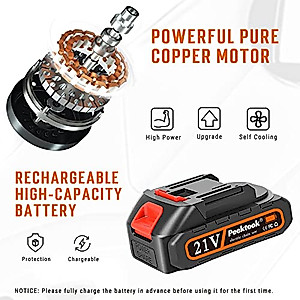 Mini Chainsaw Electric Cordless Chainsaw, Peektook Upgrated 6 Inch Chain Saw with 2 Battery and 2 Chains, Portable Mini Saw with Safety Lock and Strong Power Perfect for Trim Shrubs/Branches/Logging