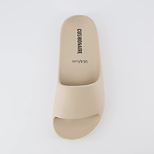CUSHIONAIRE Women's Ninja platform slide sandal with +Comfort, Khaki 10