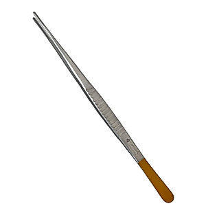 1 EACH PREMIUM GERMAN 8" DEBAKEY ARTERY ATRAUMATIC TISSUE GOLD HANDLE FORCEP INSTRUMENT