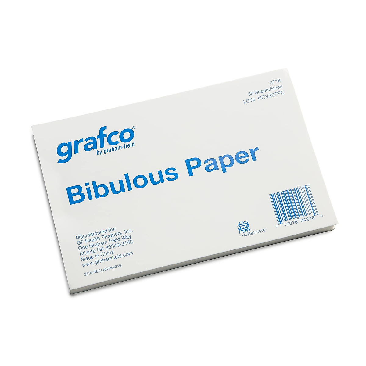 Graham-Field 3718 Grafco Bibulous Blotting Absorbent Paper, 50 Sheets, 4" x 6", Pack of 6