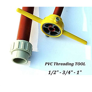 Tap and Die Set, Hosrnovo 6 PCS PVC Pipe Threader Plumbing Tool Kit with 3 Dies 1/2”, 3/4" and 1” for Home