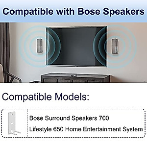 Bedycoon Pair Steel White Wall Mount Brackets Replacement Compatible with Bose OmniJewel Lifestyle 650 Home Entertainment System and Bose Surround Speakers 700