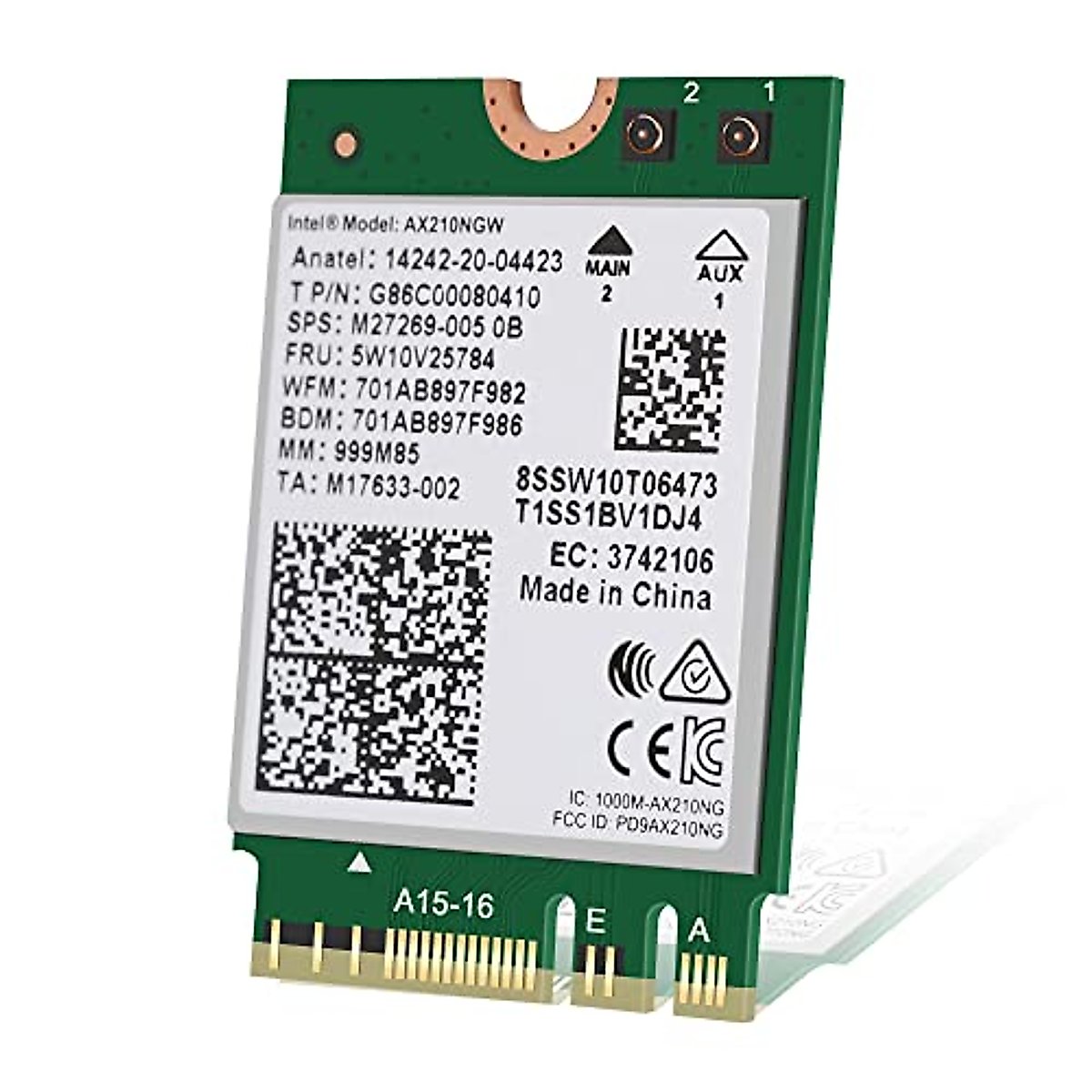 AX210 Card WiFi for Laptop,Wireless Module for Laptop Desktop with Bluetooth 5.2,Wi-Fi 6E AX210NGW 802.11ax Internal Wireless Network Card M.2/ NGFF for Laptop and PC Support Windows 10 11 64bit