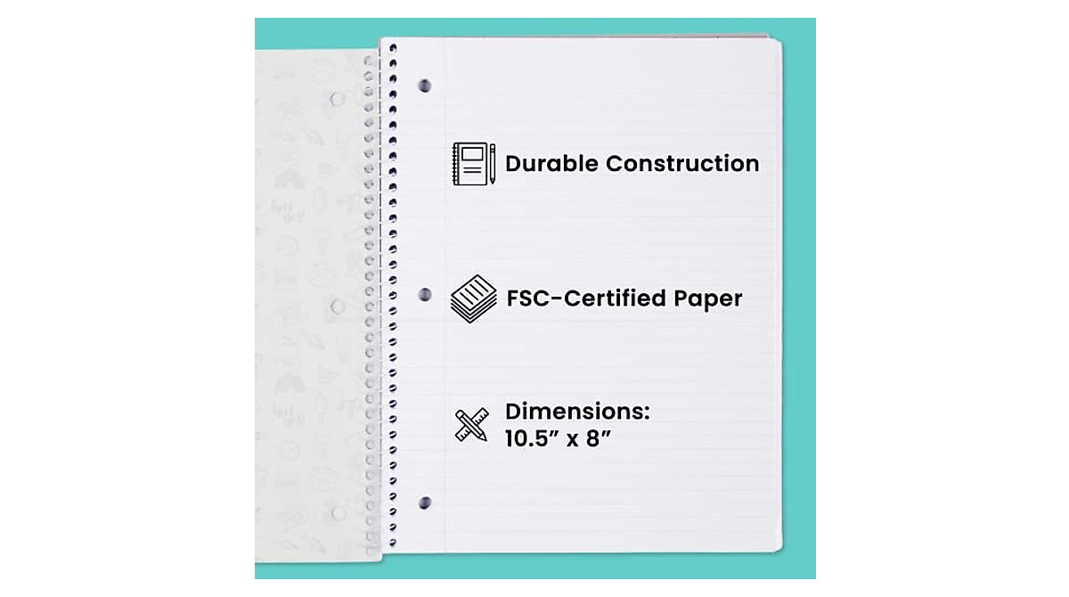 Yoobi Spiral Notebook Set - 3 Stylish Celestial Notebooks for School ...