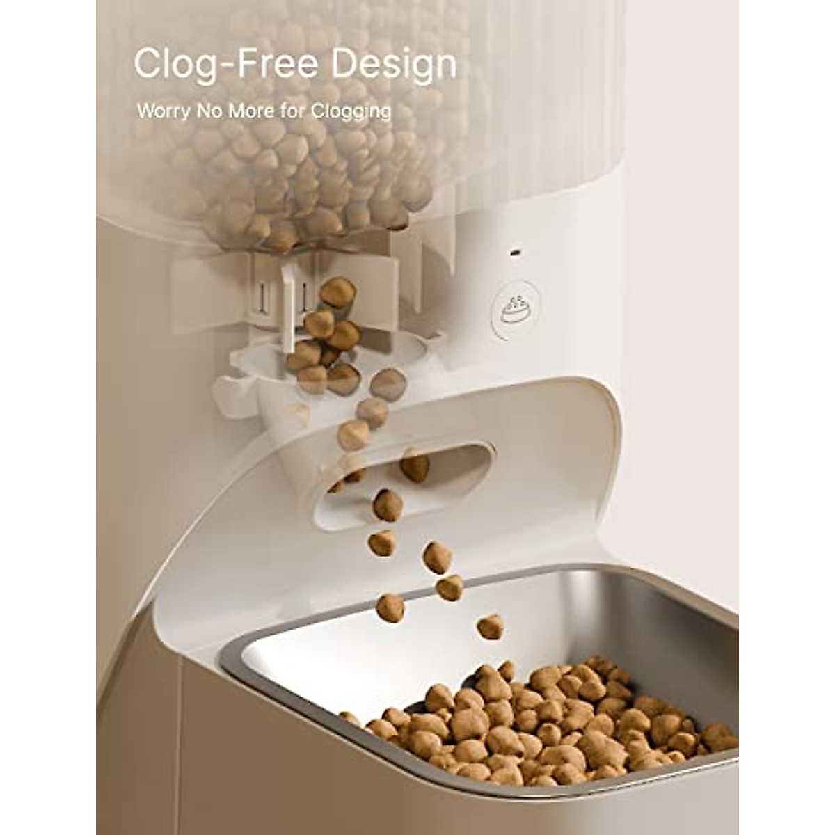 Nooie Pet Feeder, Smart Automatic Cat Feeder, 2.4GHz Wi-Fi, 3.8L Dry Food Dispenser, Portion Control, Low Food Detection, Real-Time Alerts, Clog-Free, Stainless-Steel Bowl, Suitable for Small Dogs